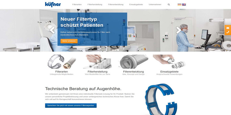 Relaunch Karl Küfner GmbH & Co. KG | artif Referenzprojekt